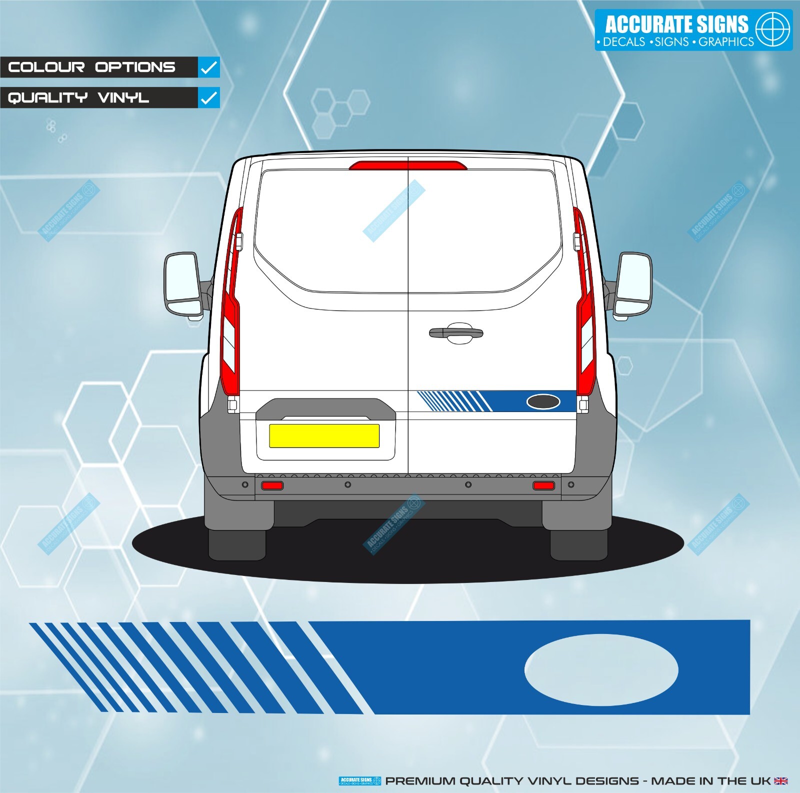 Sticker for Ford Transit Custom rear door vinyl stripe Tourneo ...