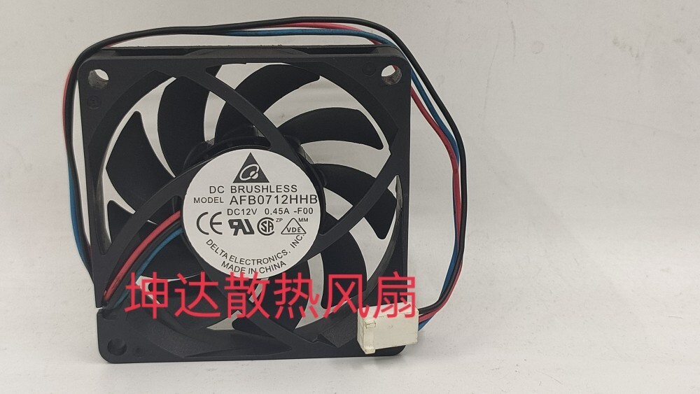 1 PCS DELTA Fan AFB0712HHB DC 12V 0.45A 7015 70×70×15mm 3 Pin cooling ...
