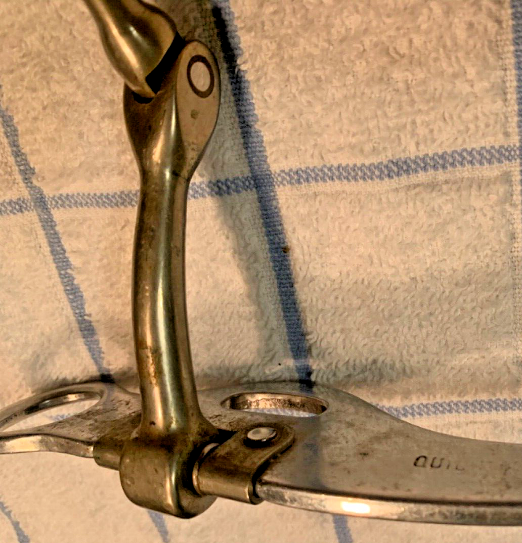 Handmade Horse Bit by Maker "QUICK", Aluminum Shank, 5 1/4" Hinged ...