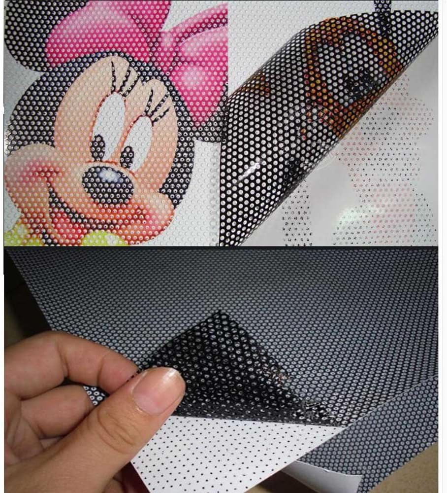 Perforated Mesh Window Film Self Adhesive Black Dotted One Way Film ...