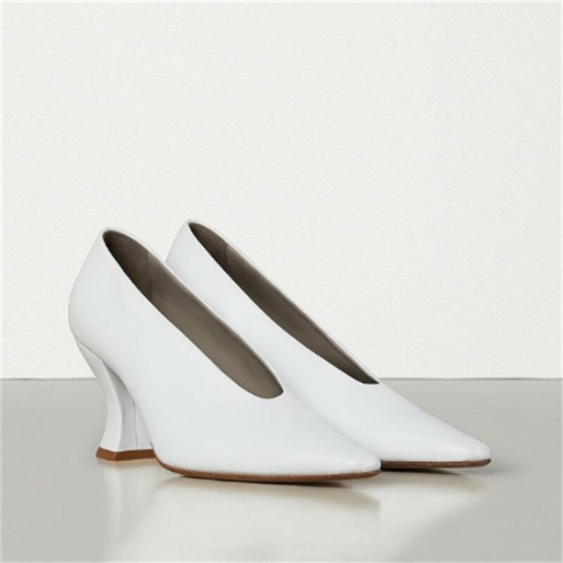 New Trendy Women Square Toe V-cut Style Office Work OL Kitten Heel ...