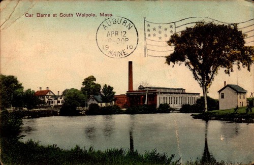 VINTAGE POSTCARD- CAR BARNS AT SOUTH WALPOLE, MASS BK54 | eBay