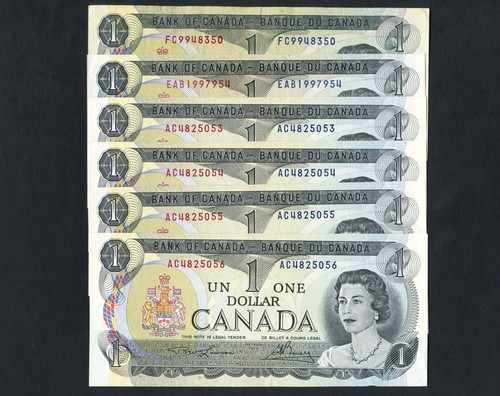 6 Of Canada 1973 Issue 1$ Bank Notes Various Serial Numbers | eBay