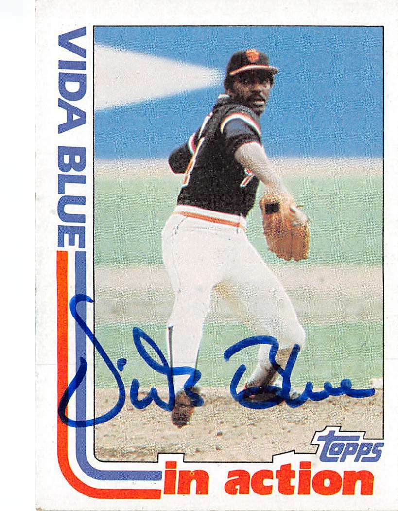 Vida Blue autographed Baseball Card 1982 Topps #431 In Action San Fran ...