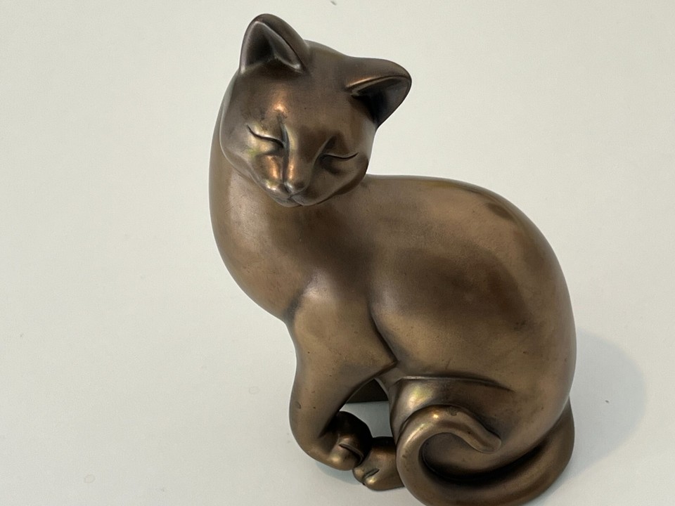 Cat Statue - Vintage Shudehill Resin Bronze Effect and Signed 2001 ...