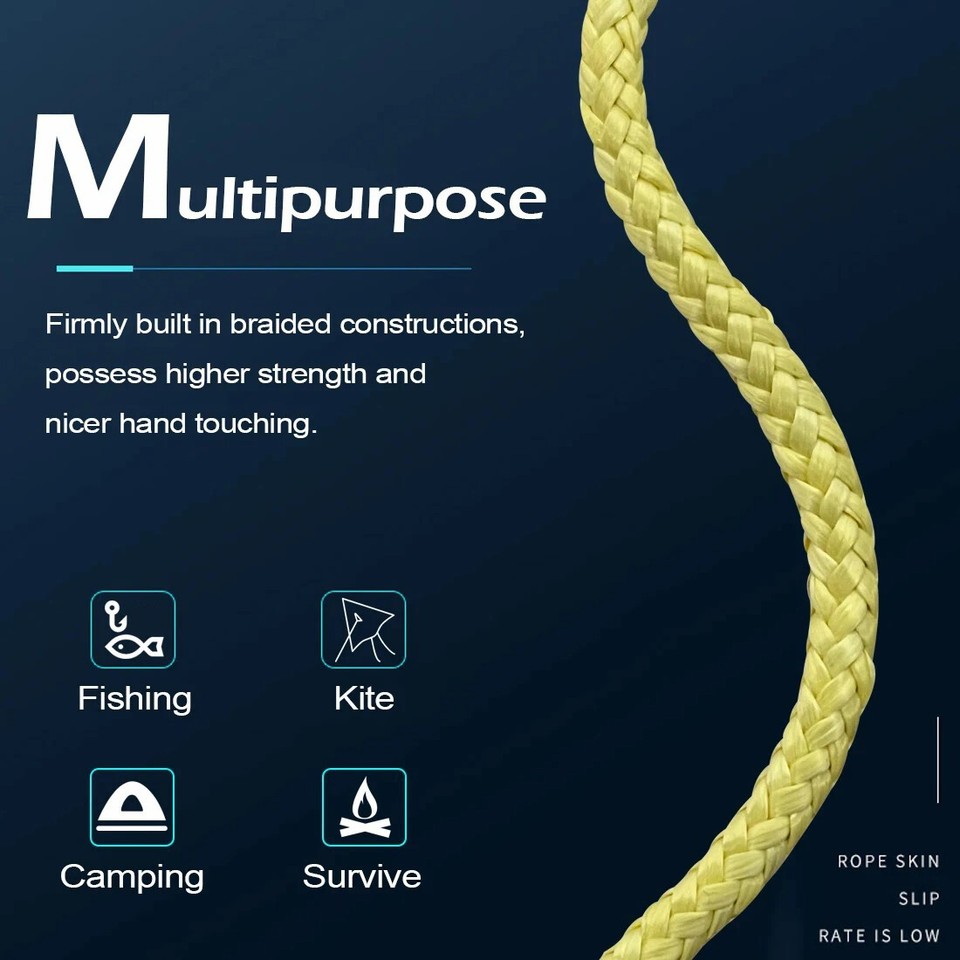 100% Kevlar String 40lb-5000lb Fishing Assist Cord Strong Rope Made ...