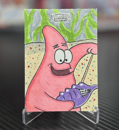 2025 Topps Chrome SpongeBob Patrick + Conch Shell Sketch Card Artist ...