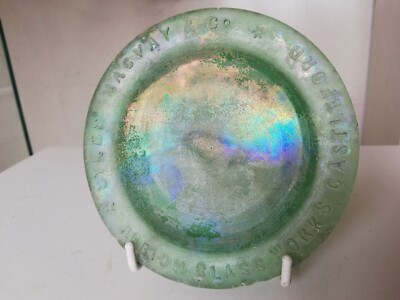 Antique Sykes Macvay & Co Albion Glass Works Castleford jar lid 4.5 ...
