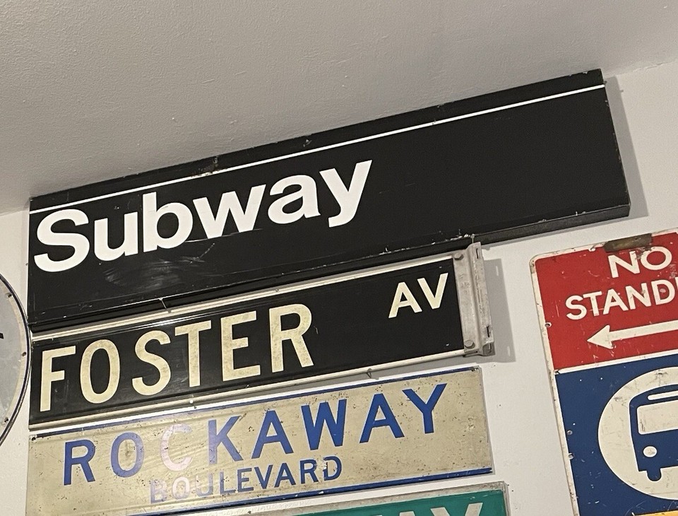 Subway Sign authentic MTA New York City Transit Station Entrance Sign ...
