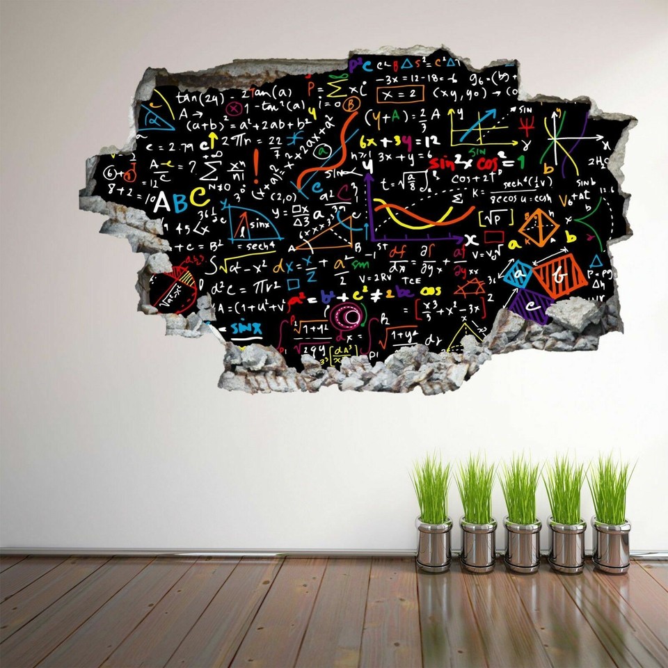 Math Formulas 3D Wall Art Sticker Mural Decal Mathematics School Decor ...