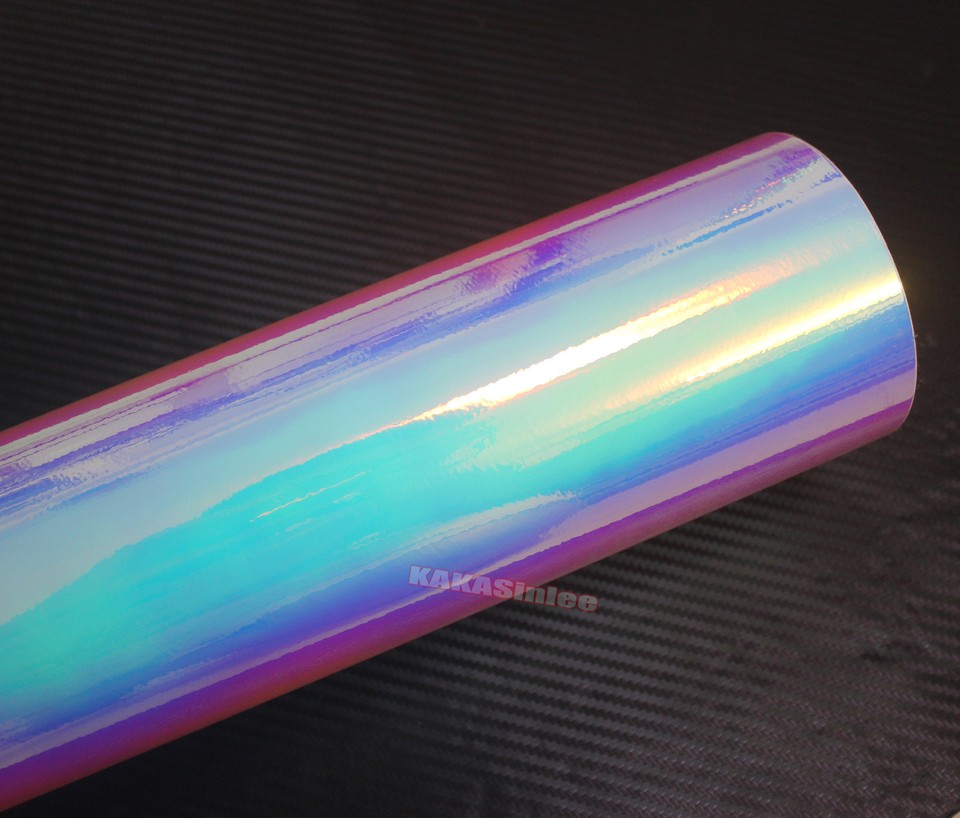 BU Pink Mini Car Chameleon Mirror Chrome Vinyl Wrap Hood Sticker 30FT x ...