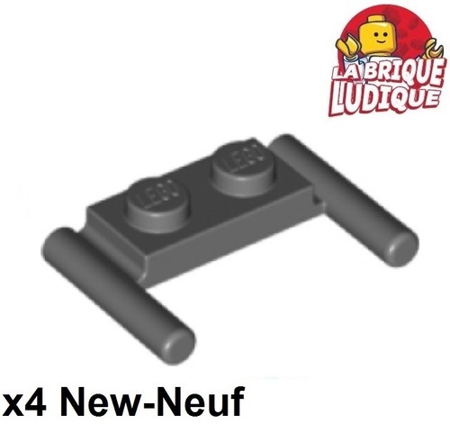 Lego 4X Plate Modified 1X2 Handles Flat Ends Dark Gray 3839B | eBay