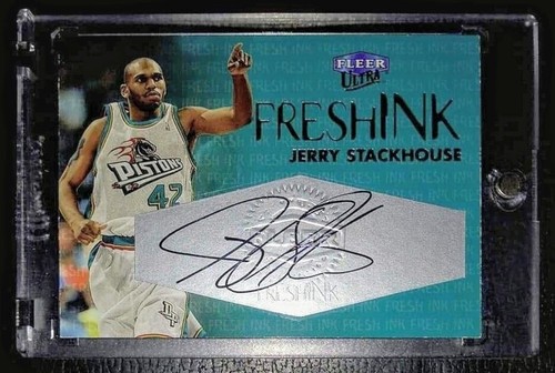 JERRY STACKHOUSE Pistons 1999-00 Fleer Ultra "FRESH INK" AUTO AUTOGRAPH ...