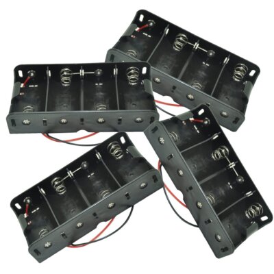 4pcs D Cell Battery Holder Storage 6V Box 4Slot Case With Wire Leads ...