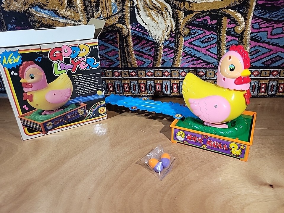 Rare 1992 Japan Battery Operated Good Layer Hen Crows Laying Egg Chi ...