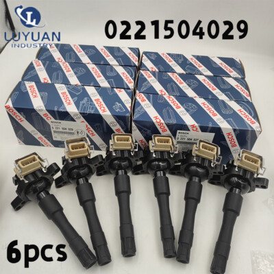 6pcs 0221504029 Bosch Ignition Coil 6PCS Fits 1996-2002 BMW 323 325 328 ...
