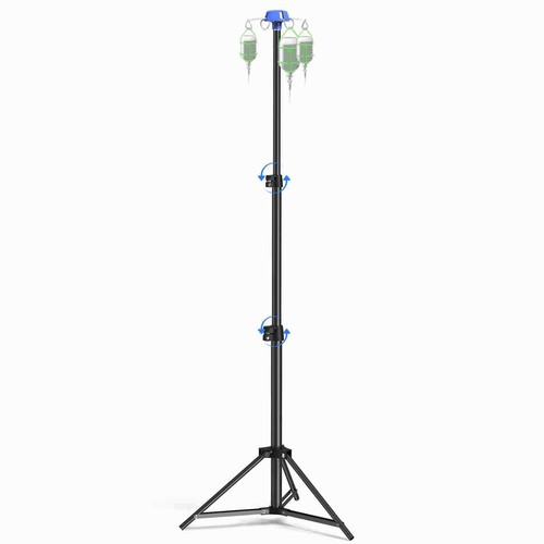 IV Pole with Drip Bag Stand 4 Hook 27 to 83 Inch Adjustable Height for ...