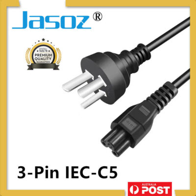 AU Power Cable Lead Cord 3 Pin Mains Clover Leaf Plug ICE C5 Laptop ...