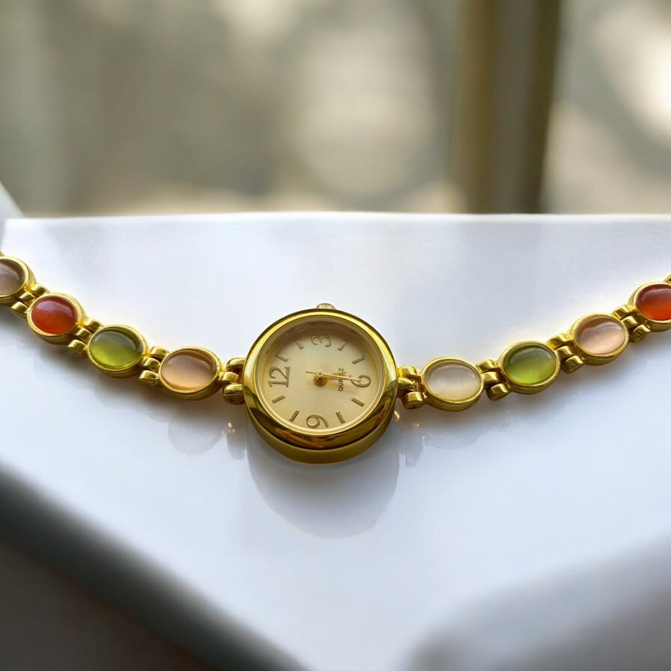 Women's Gemstone Watch Stainless Steel Gemstone Watch Ladies Quartz ...