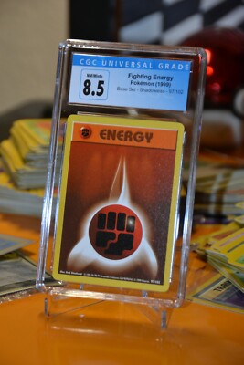 Pokemon TCG CGC 8.5 NM/ Mint + Fighting Energy 97/102 Shadowless | eBay
