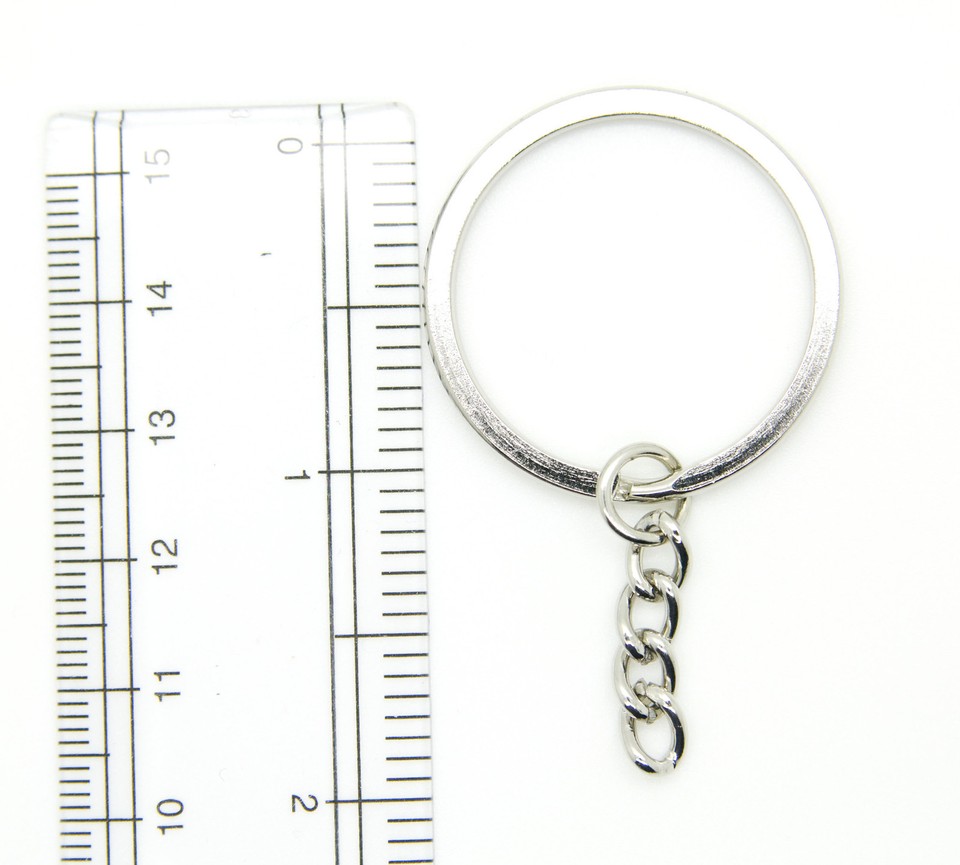 500 pcs Keychain Split Ring 1-1/4" 32mm with Extender Chain Keyring ...