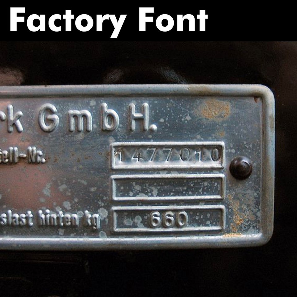 Volkswagen Data Plate Die Punch Set for VW Vin ID Data Tags bus beetle ...