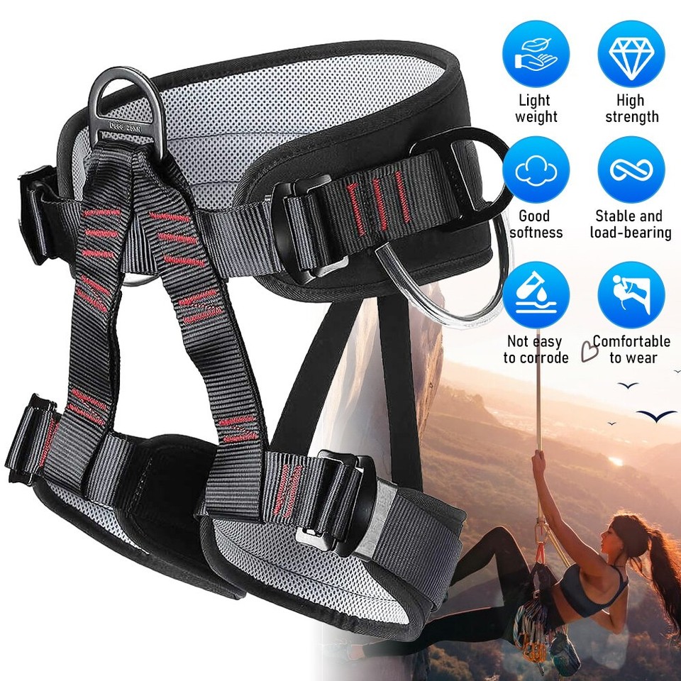 Fall Protection Safety Rock Climbing Harness Tree Half Body Waist Belt ...
