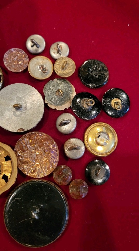 Antique Button Collection In Glass Jewelry Casket, Artistic Button Lot ...