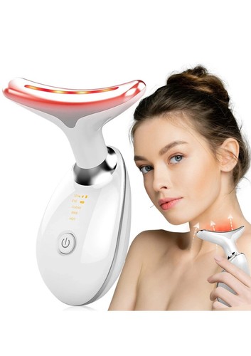 Neck Face Lifting Massager Skin Tighten Device LED Anti Wrinkle Double ...
