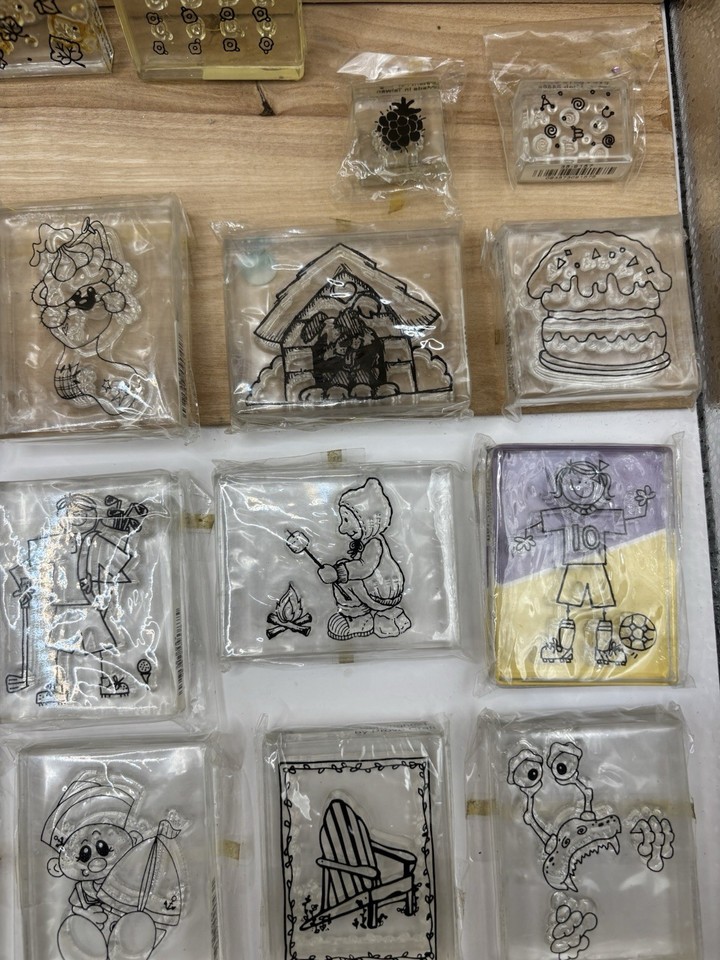 Provo Craft Clear Acrylic Stamp Lot Of 40 Scrapbooking PaperCraft ...