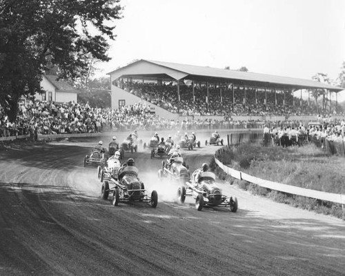 Mineola Fairgrounds Midget Car Race Late-1940s Motor Racing Old Photo ...