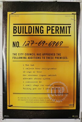 Building Permit vintage poster 23.25"X35.50" NOS (b224) | eBay
