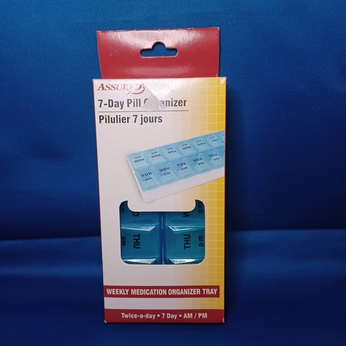 Assured 7-Day Pill Organizer Weekly Medication Tray AM/PM, Blue | eBay