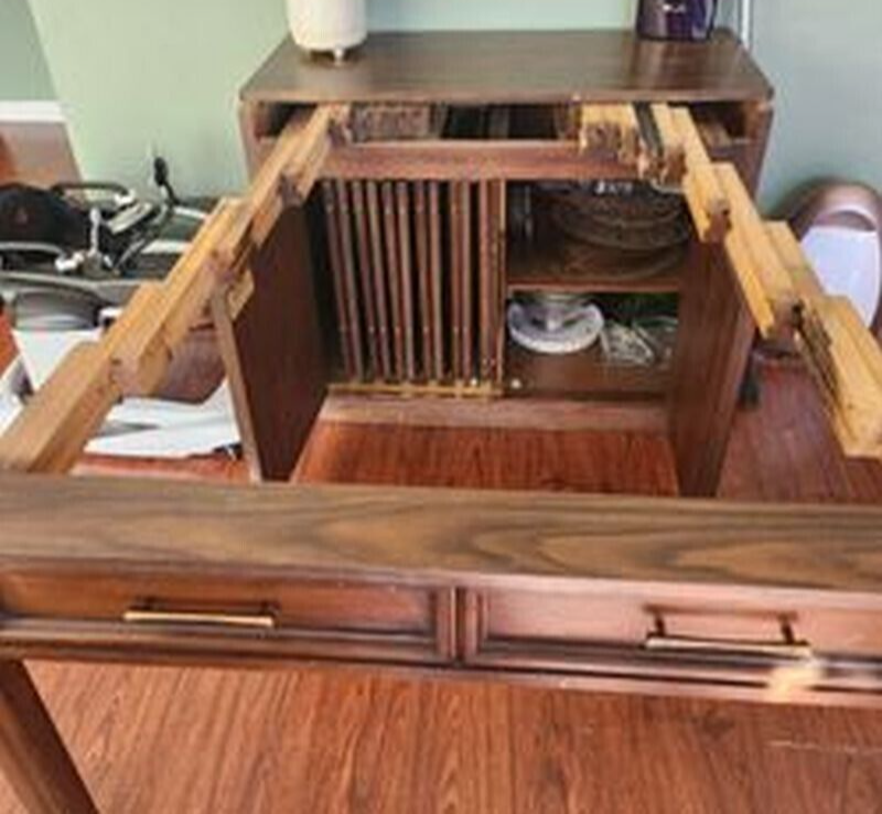 SAGINAW EXPANDOMATIC MID CENTURY MODERN CONSOLE -TO- DINING TABLE MCM ...