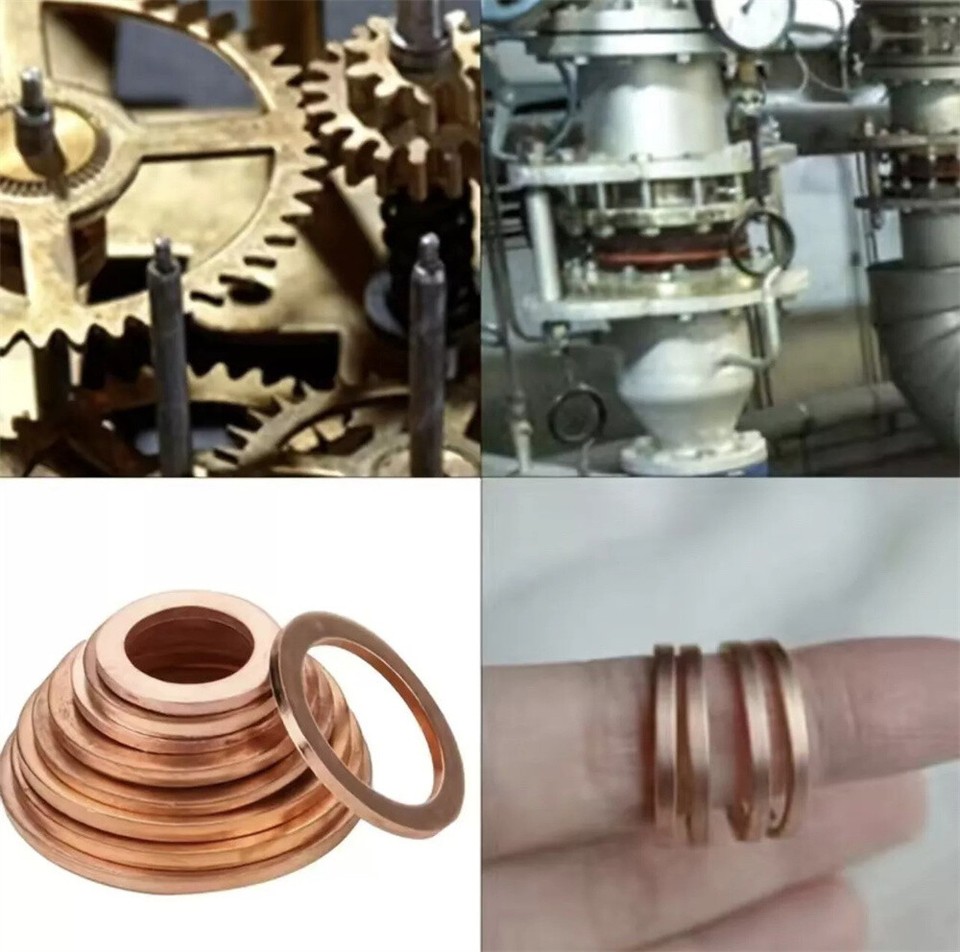 200XAssorted Solid Copper Car Engine Crush Washers Kit Seal Flat Ring ...