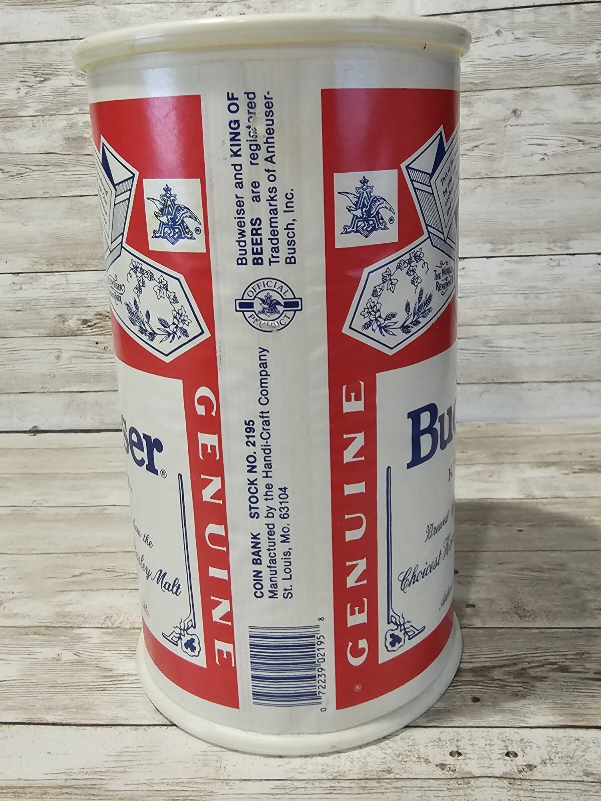 Vintage Budweiser Beer Can Giant Plastic Coin Money Bank 9 1/2" Tall ...