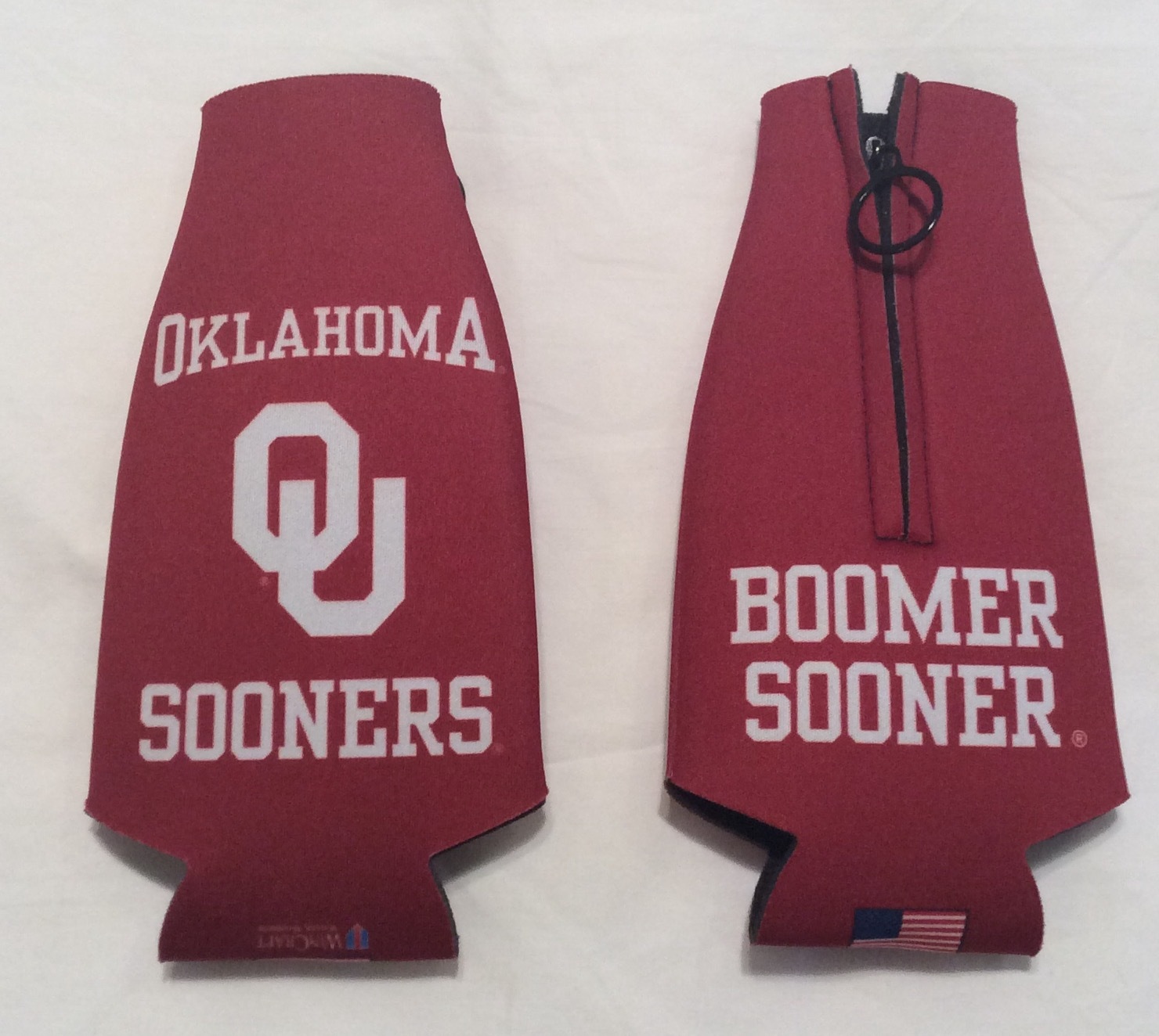 OU OKLAHOMA SOONERS Boomer Sooner KOOZIE Insulated BEER BOTTLE HOLDERS ...