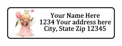 800 Angel with a Rose Personalized Return Address Labels. 1/2 inch by 1 ...
