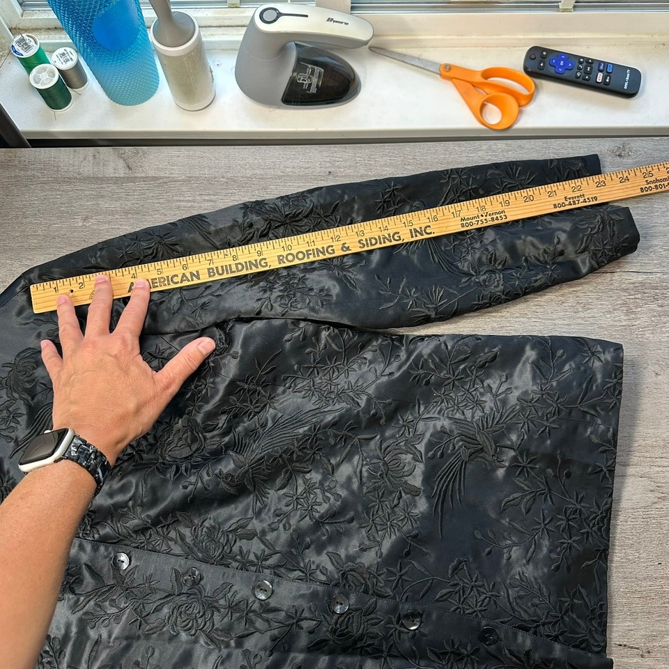 Chico's Embroidered Silk Jacket Floral Asian Style Button Front XL | eBay