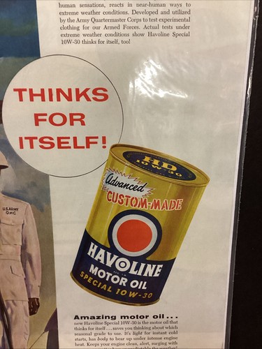 Copper Man Army Quartermaster Corps clothing robot Texaco Oil ad 1956 ...