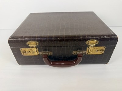 Vintage Luggage Faux Crocodile Pattern Train Case | eBay