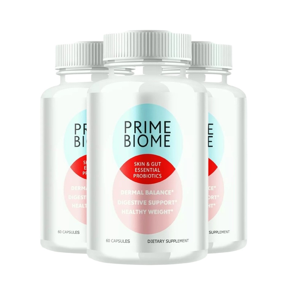 3-Pack Prime Biome Capsules - PrimeBiome Gut & Skin Health Support -180 ...