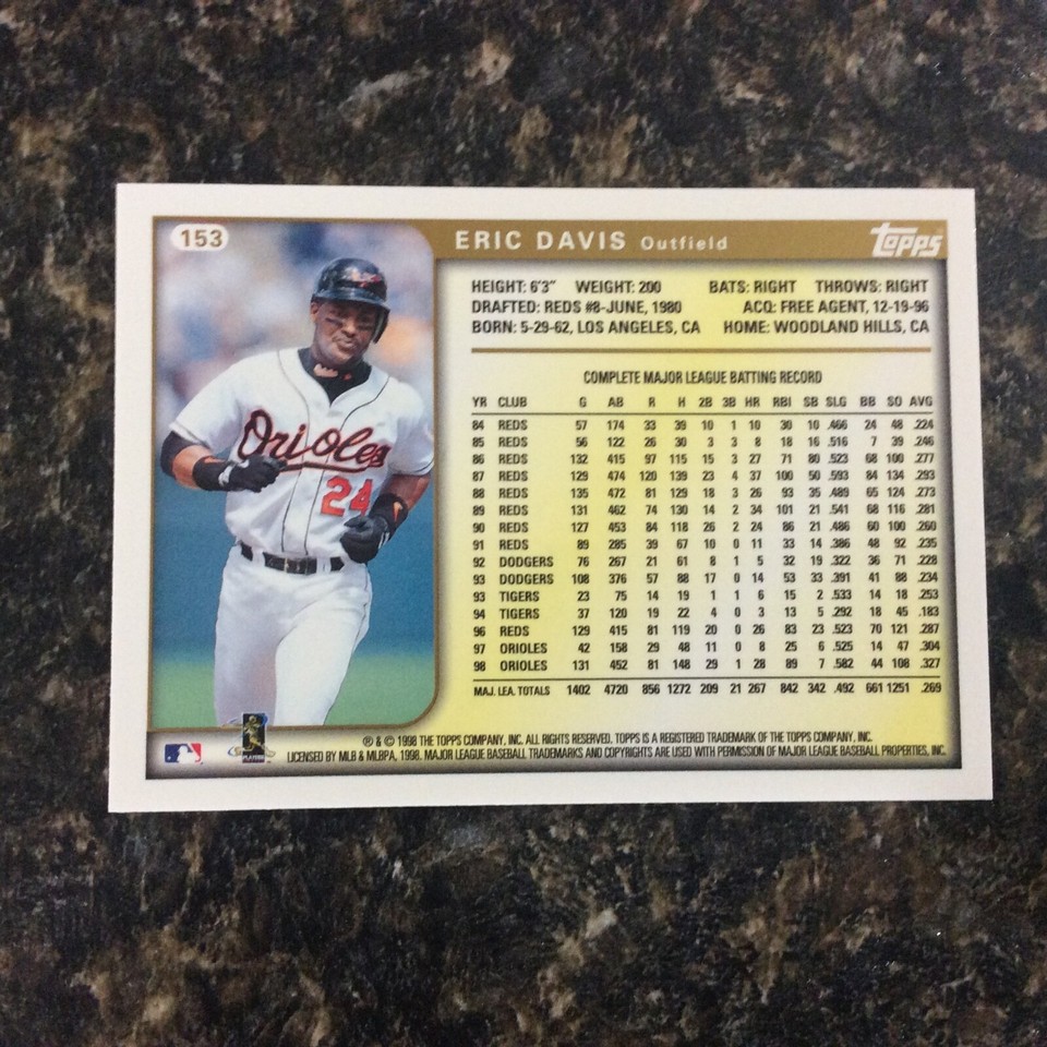 1999 Topps #153 Eric Davis Baltimore Orioles | eBay