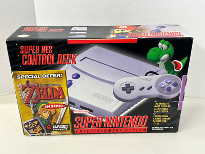 Never Used! Super Nintendo SNES Jr Compact System Zelda Target Edition ...