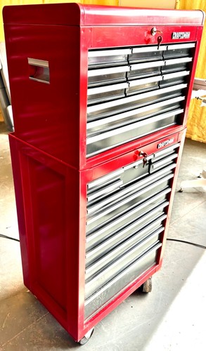 Vintage Sears Craftsman Mechanic's Red Metal Toolbox 24-Drawer Chest ...