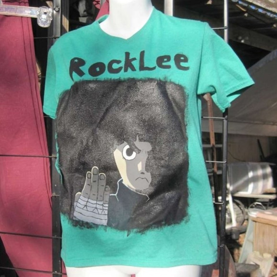 Rock Lee Anime Painted Green V Neck Shirt Top The Power of Youth ...