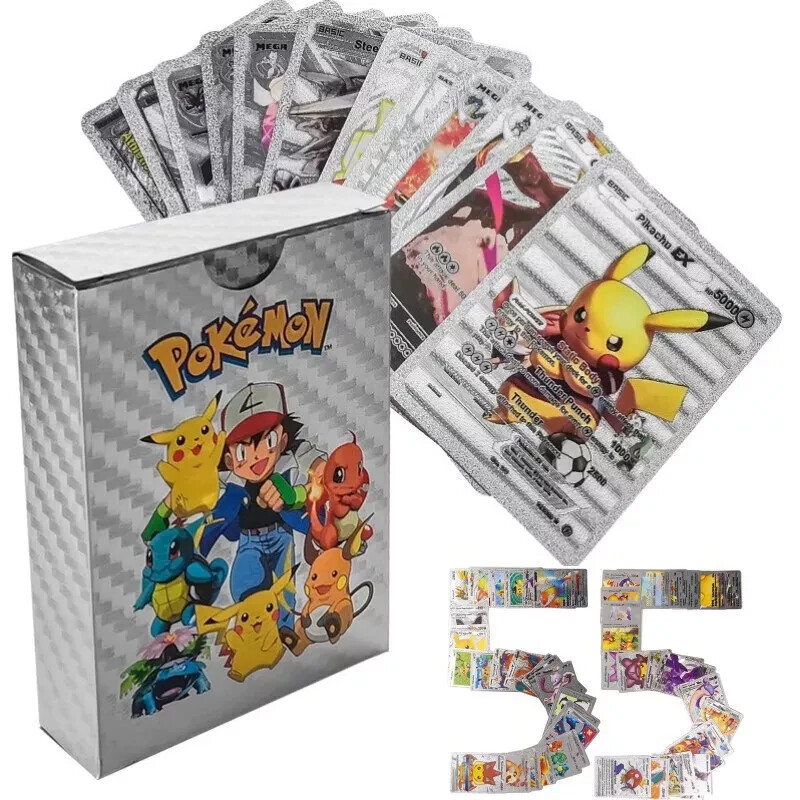 New 55PCS Pok Card Foil GOLD PACK CARDS TCG GX Vmax GX Card Charizard ...