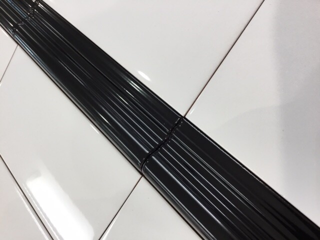 Swan Neck Black & White Victorian Style Dado Border Wall Tile 50x150mm ...