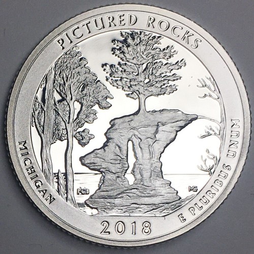 2018-S Pictured Rocks Silver Proof ATB Quarter 90% Silver (UNC) KM#669a ...