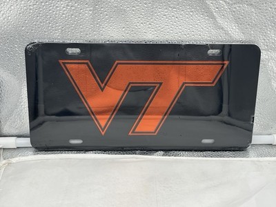 Virginia Tech Hokies NCAA Black Mirrored Laser Cut License Plate ...